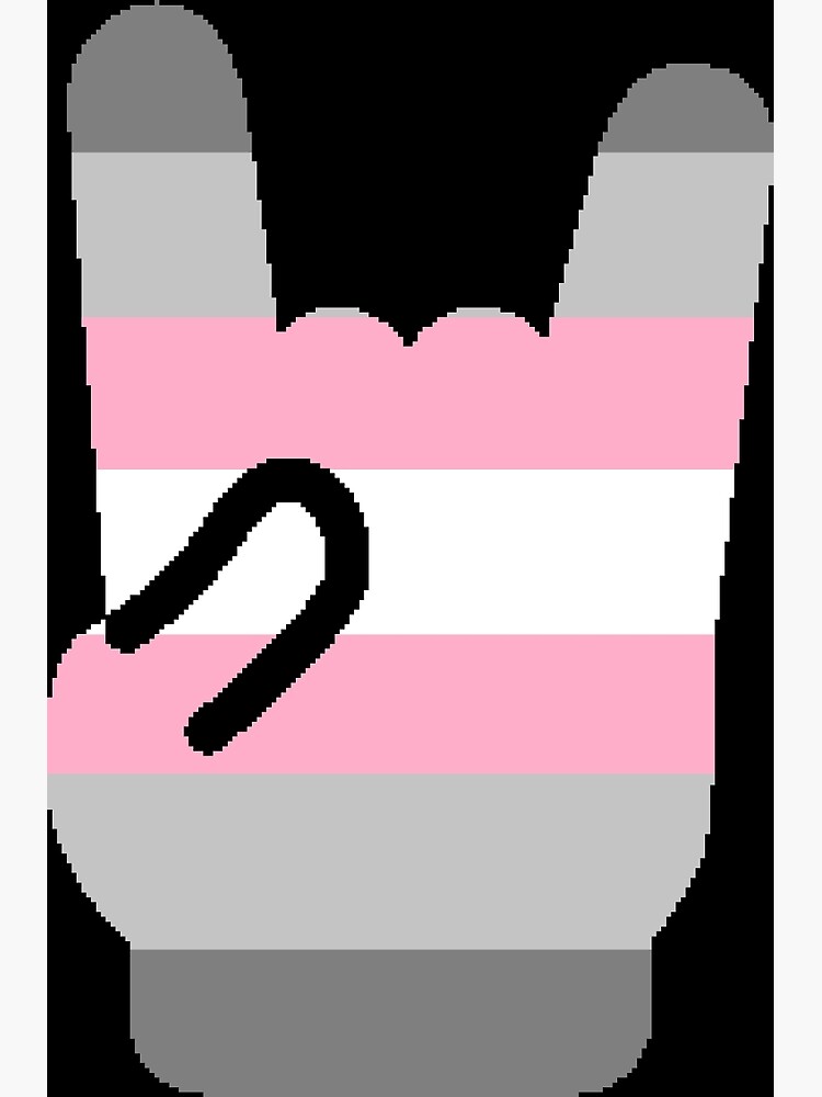 "Heavy Metal Symbol in Demigirl Pride Flag Colors" Art Print by ...