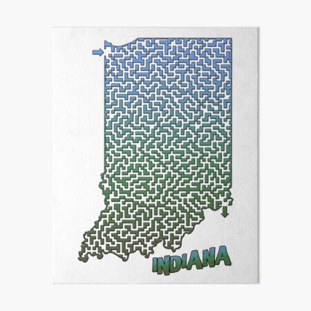 "Indiana State Outline Maze & Labyrinth" Art Board Print by gorff ...