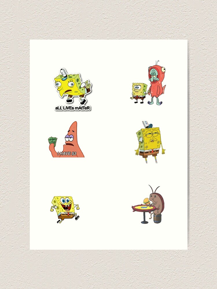 Lámina Artística «todos Los Divertidos Stickers De Bob Esponja