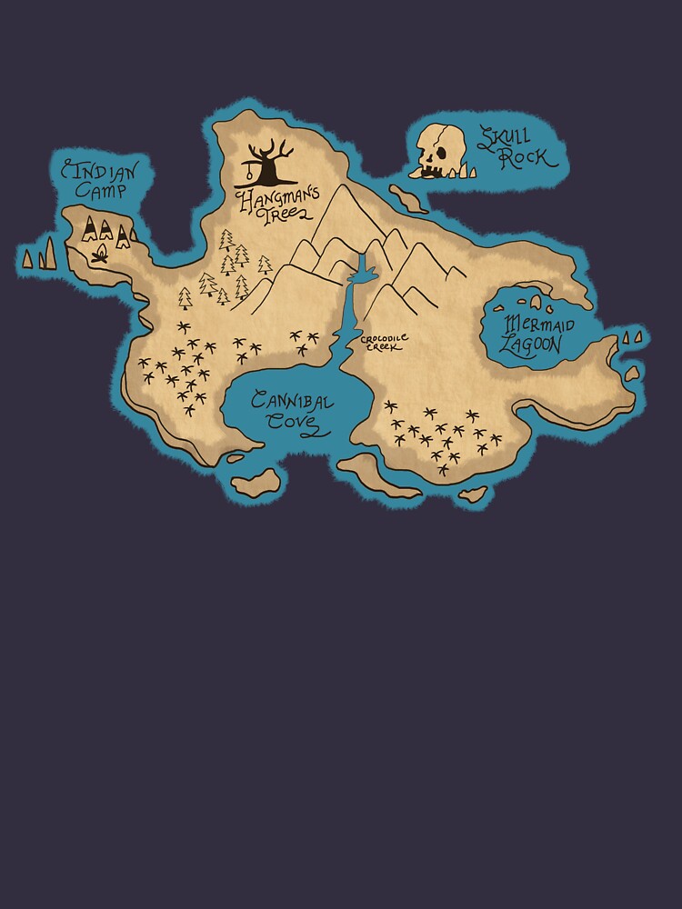 "Map of Neverland" T-shirt for Sale by rebeccaariel | Redbubble ...