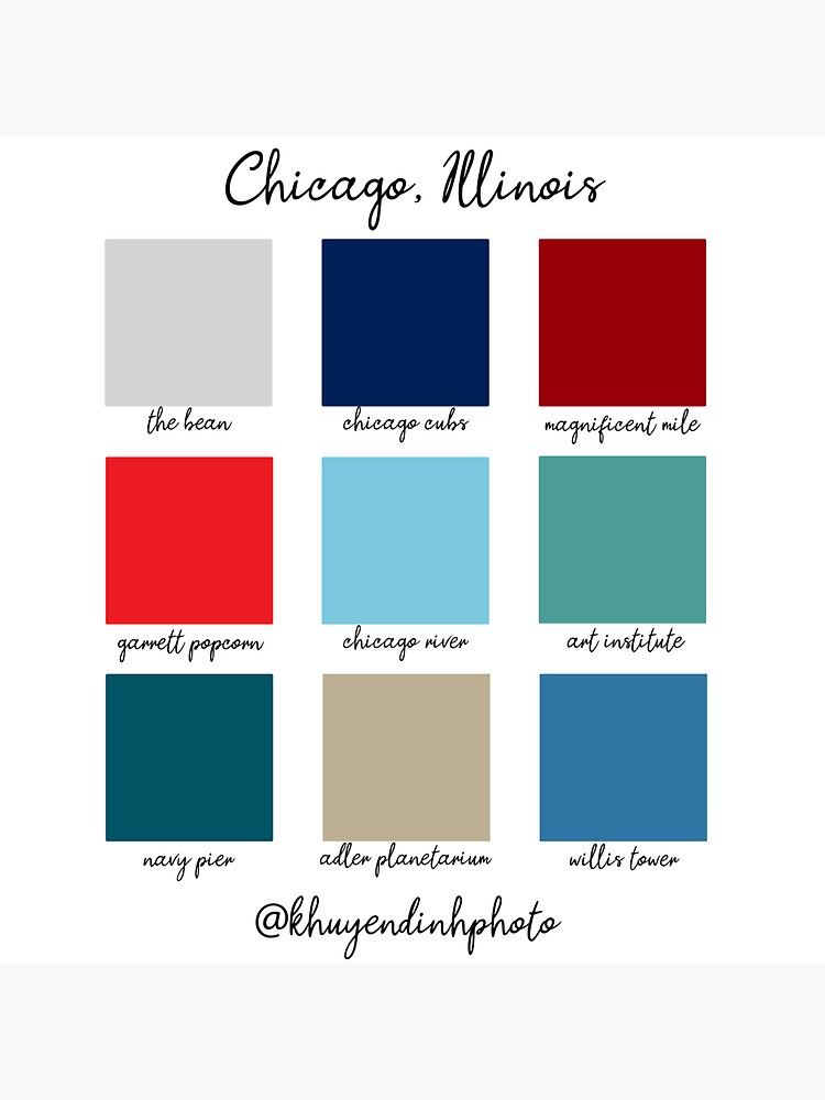"Chicago Color Palette" Sticker for Sale by khuyendinh | Redbubble