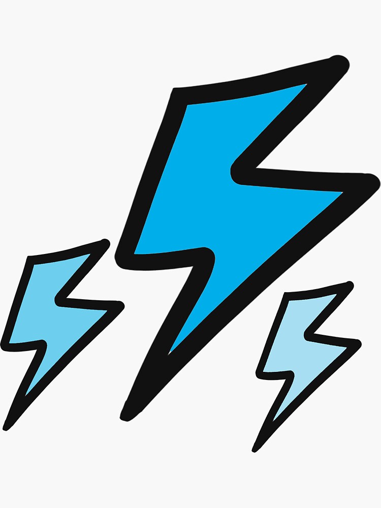 "Blue Lightning" Sticker for Sale by Eekaecho | Redbubble
