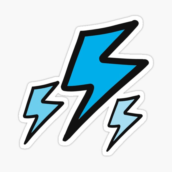 "Blue Lightning" Sticker for Sale by Eekaecho | Redbubble