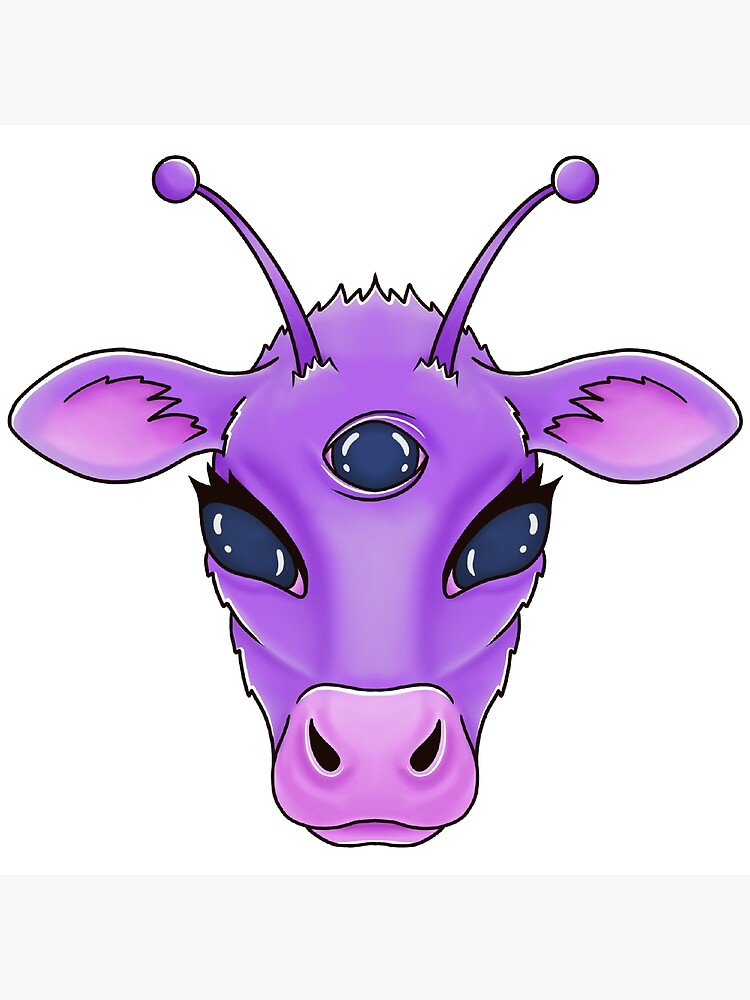 "Cute space alien cow " Poster by Alikattoos | Redbubble