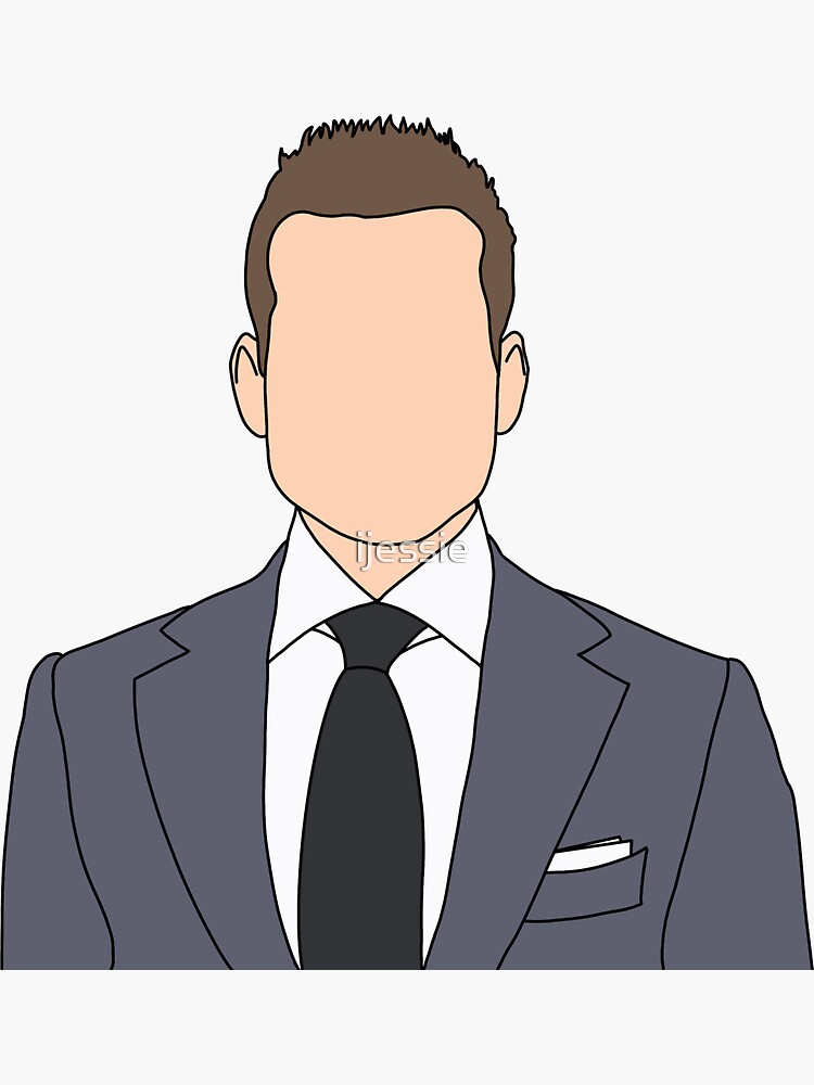 "Harvey Specter Outline" Sticker for Sale by ijessie | Redbubble