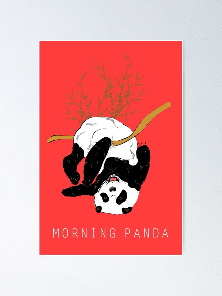 "Vector drawing of cute morning panda" Poster by Dilito4 | Redbubble