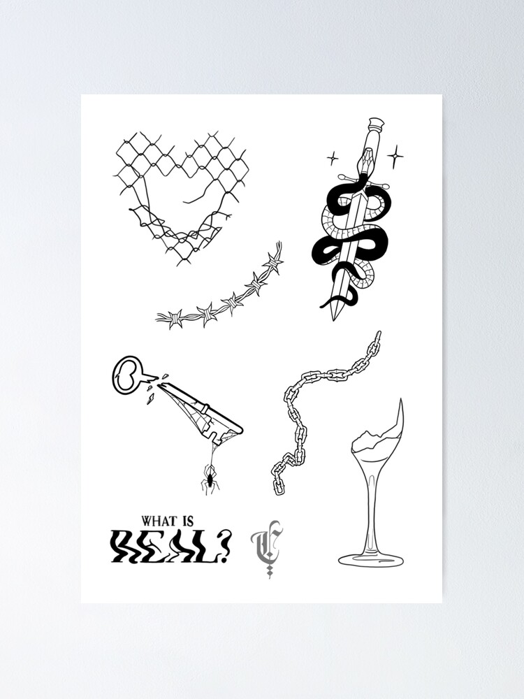 "Tattoo Flash Sheet " Poster by Courtneychickk | Redbubble