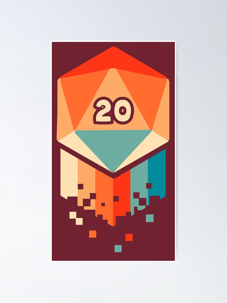 "Groovy Retro D20 Flat" Poster by artlahdesigns | Redbubble