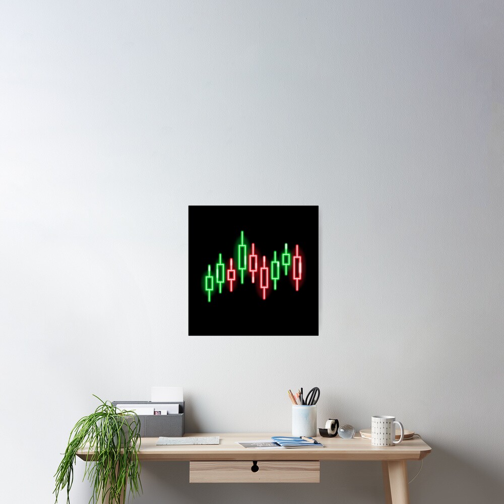 "Trader / Investor / Forex - Neon Glowing Japanese Candlestick Trading ...