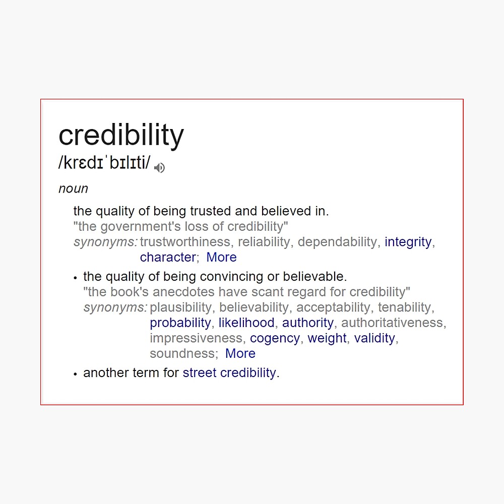 What is meaning of credibility Poster