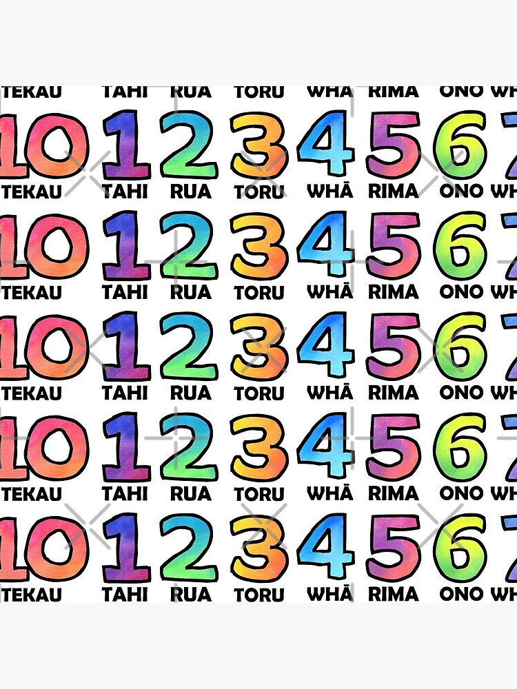 "Te Reo Maori - Numbers" Pin for Sale by Adrienne Body | Redbubble