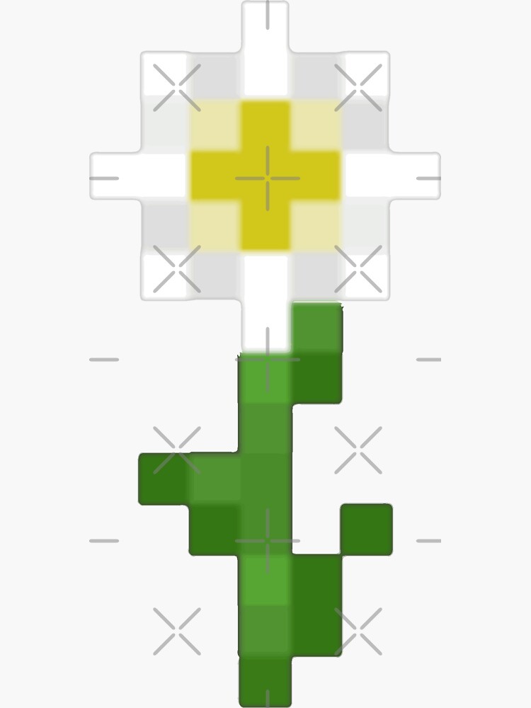 "Classic Minecraft Daisy Flower" Sticker for Sale by Tumblestwo | Redbubble