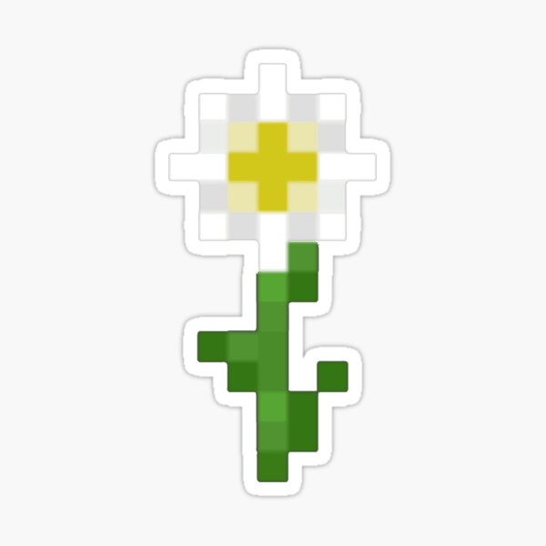 "Classic Minecraft Daisy Flower" Sticker for Sale by Tumblestwo | Redbubble