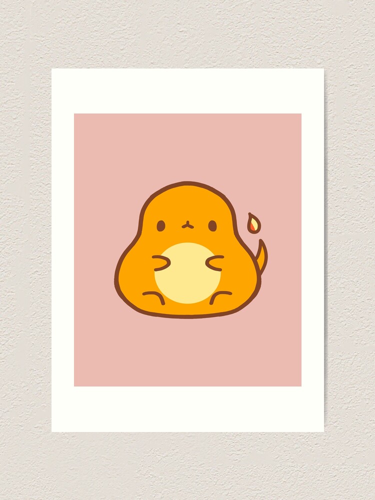 "Cute Chibi Small Fire Dragon" Art Print by paperceline | Redbubble