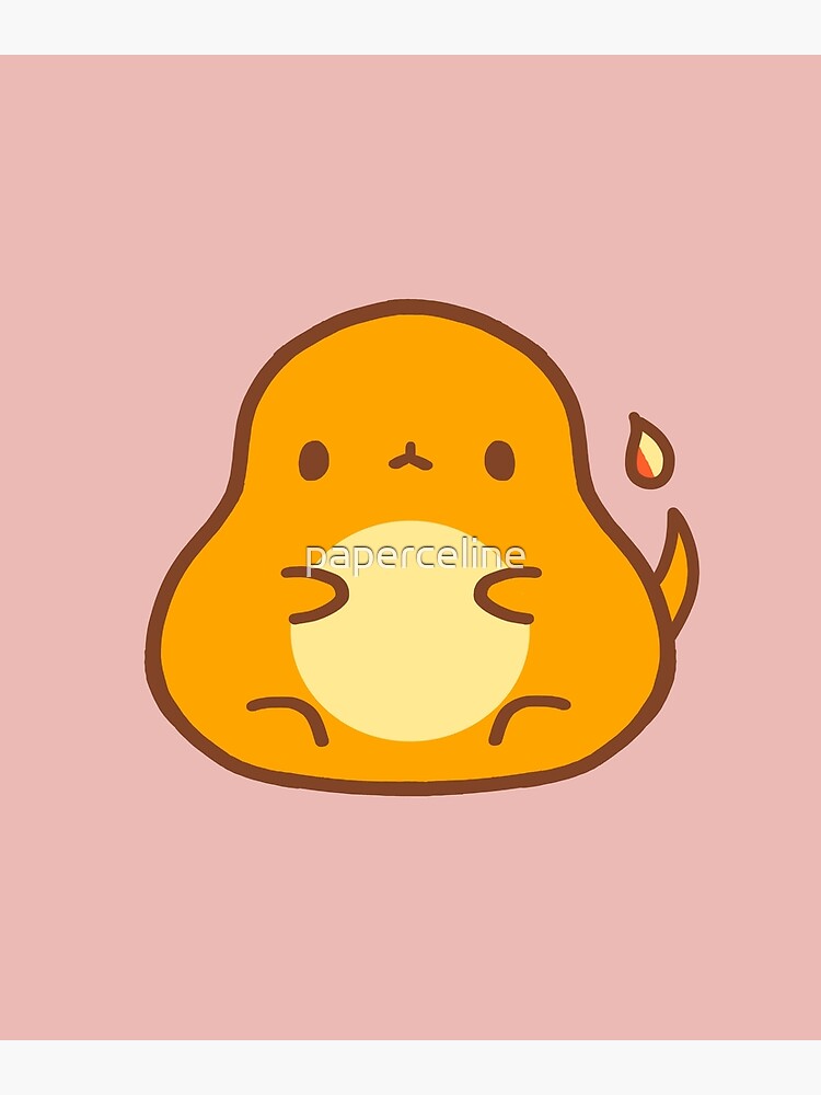 "Cute Chibi Small Fire Dragon" Art Print by paperceline | Redbubble