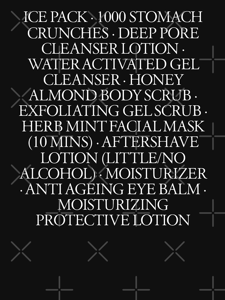 "Patrick Bateman Morning Routine" T-shirt for Sale by JackCurtis1991 ...