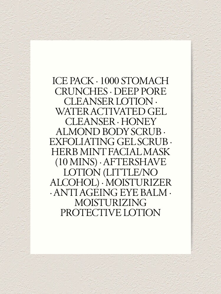 "Patrick Bateman Morning Routine" Art Print by JackCurtis1991 | Redbubble