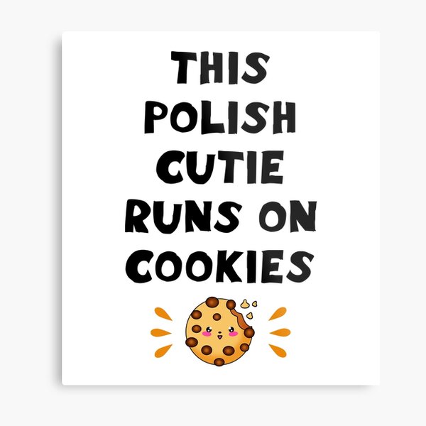 Lámina metálica «Esta chica linda polaca corre con galletas. Cita ...