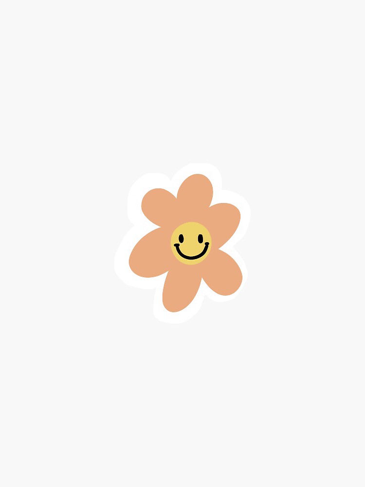 "Smiley Face Flower" Sticker by merylcrandall | Redbubble