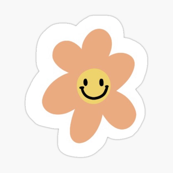"Smiley Face Flower" Sticker by merylcrandall | Redbubble