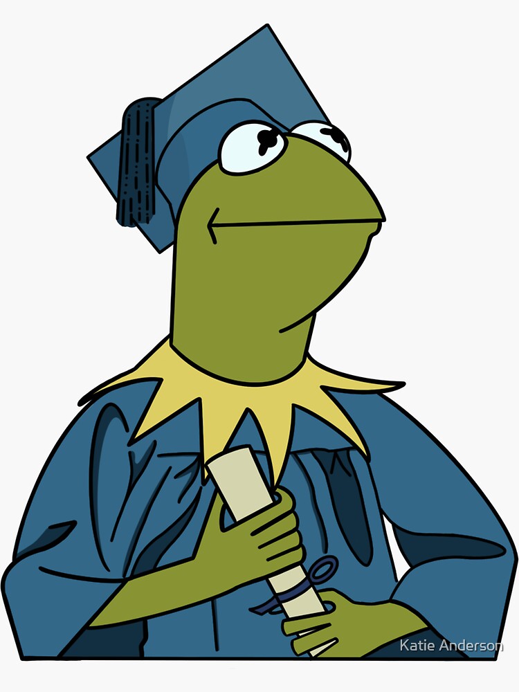 "Kermit the Graduate" Sticker for Sale by Kay-Day | Redbubble