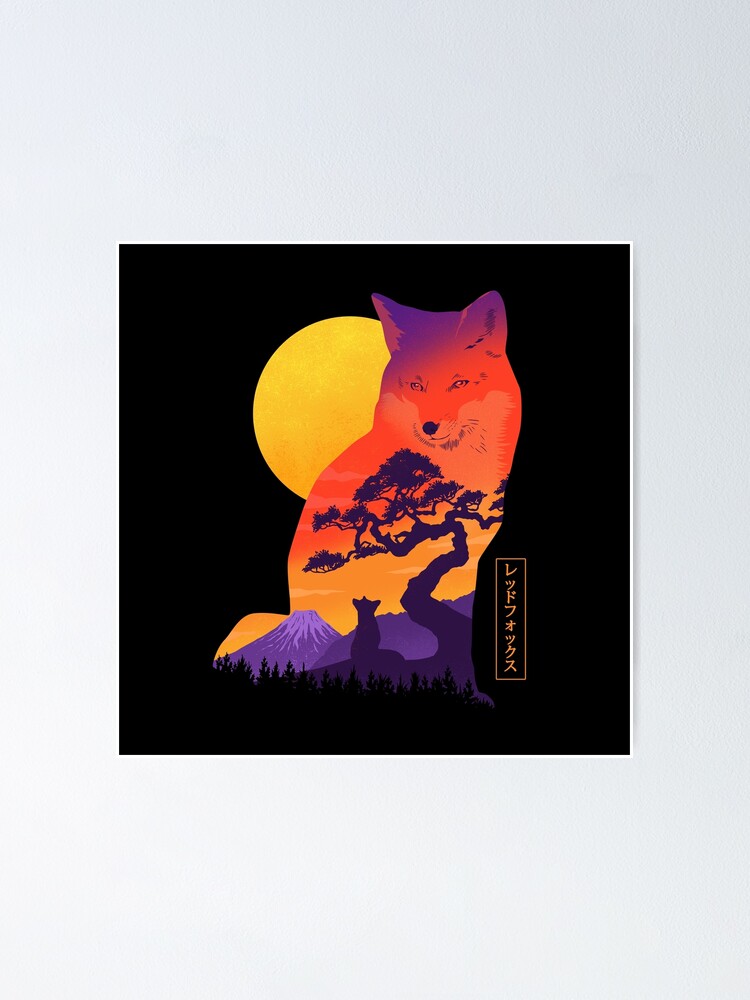 "Red Fox Landscape" Poster by sachpica | Redbubble