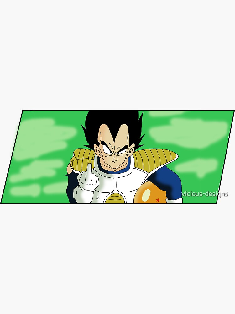 "Vegeta Flipping Off " Sticker for Sale by vicious-designs | Redbubble