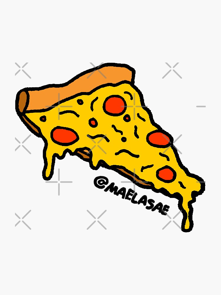 "Pepperoni Pizza V2" Sticker by Maelasae | Redbubble