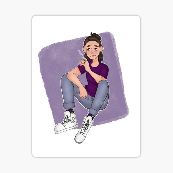"Girl smoking" Sticker for Sale by Makdrawsit | Redbubble
