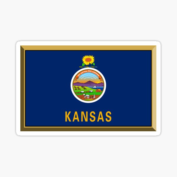 "Kansas State Flag Stickers, Gifts and Products" Sticker by mpodger ...