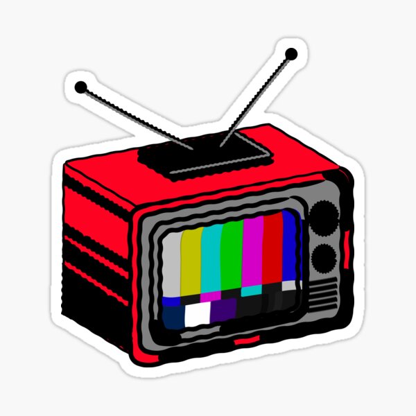 "Retro TV Sticker | Color Television Broadcast Illustration" Sticker ...