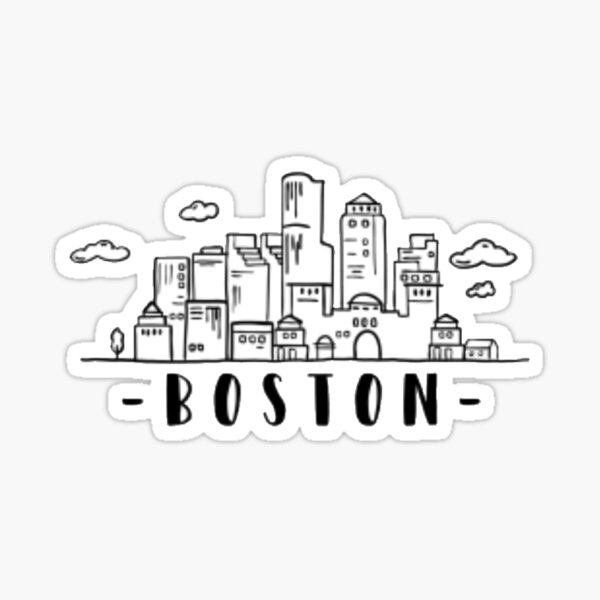 "Boston City Doodle" Sticker for Sale by marblequeen | Redbubble