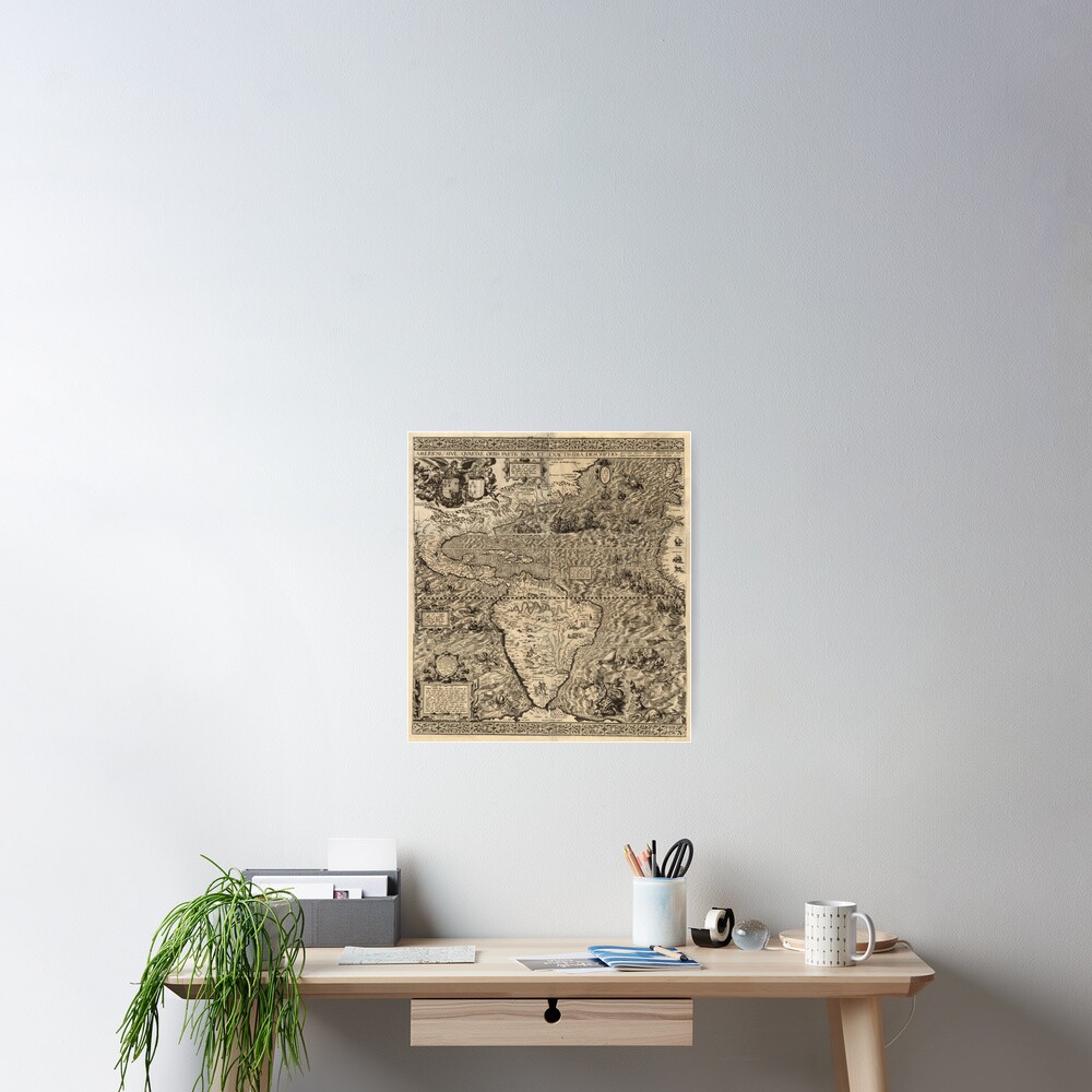 "The 1562 Map of America by Diego Gutiérrez" Poster for Sale by ...
