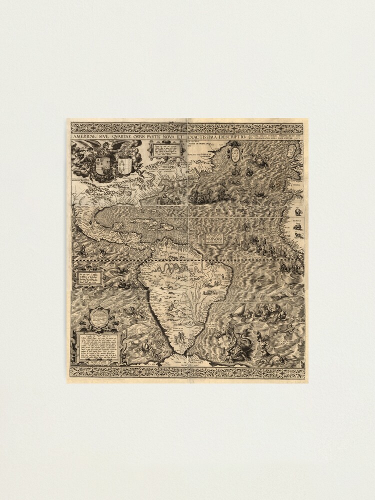 Lámina fotográfica «El mapa de América de 1562 por Diego Gutiérrez» de ...