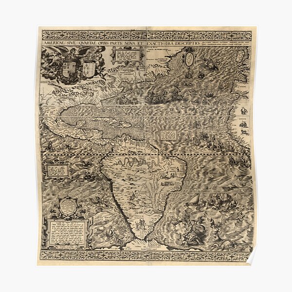 "The 1562 Map of America by Diego Gutiérrez" Poster for Sale by ...