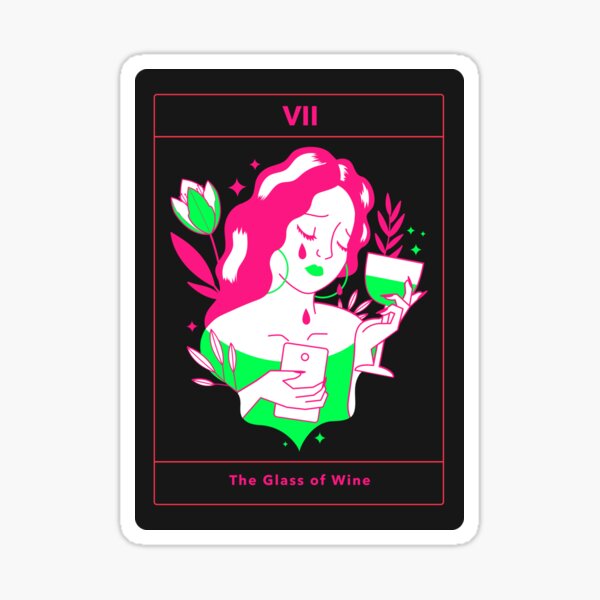 "Funny sad girl tarot card" Sticker for Sale by synthesizer | Redbubble