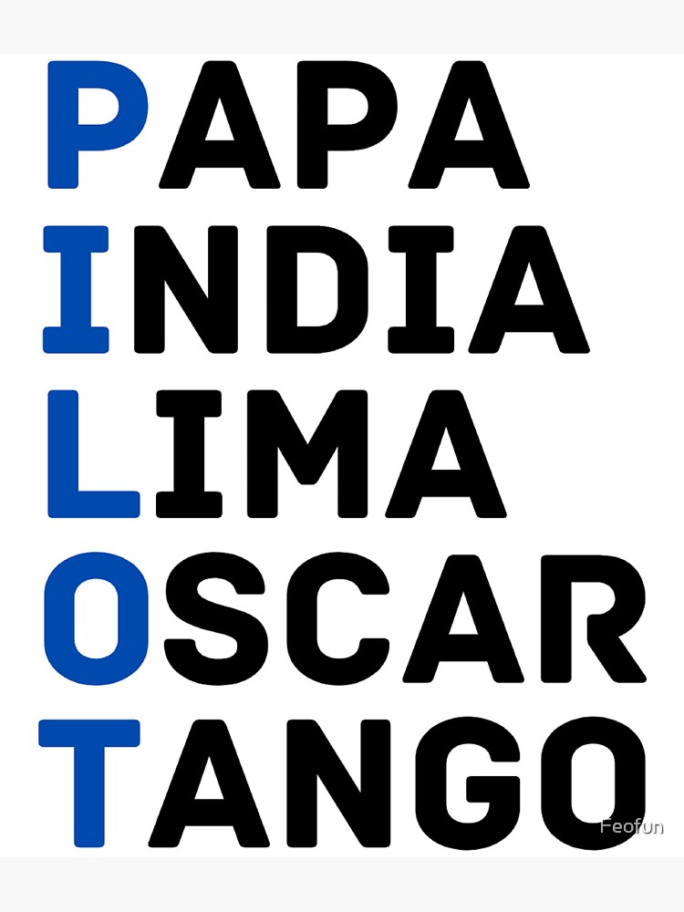 "Pilot Alphabet ICAO" Sticker by Feofun | Redbubble