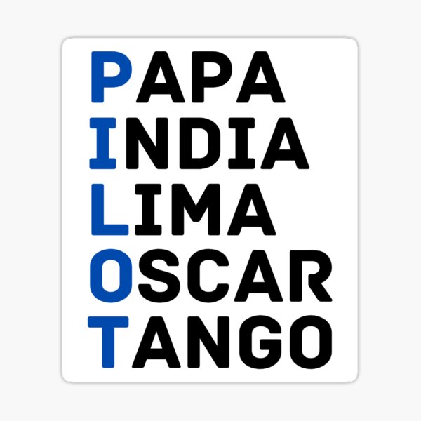 "Pilot Alphabet ICAO" Sticker by Feofun | Redbubble