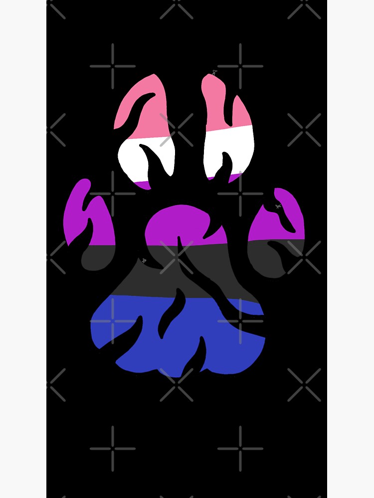 "GenderFluid Pride Paw Print" Sticker by chingobuffy | Redbubble