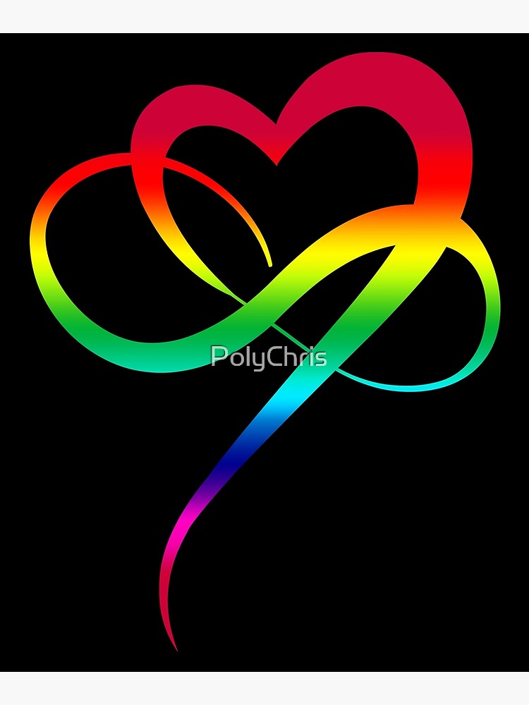 "LGBTQ INFINITY HEART Rainbow Flag" Mounted Print for Sale by PolyChris ...