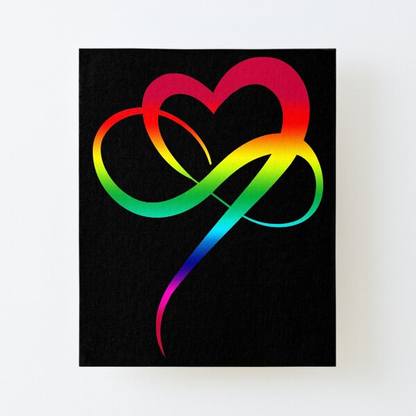 "LGBTQ INFINITY HEART Rainbow Flag" Mounted Print for Sale by PolyChris ...