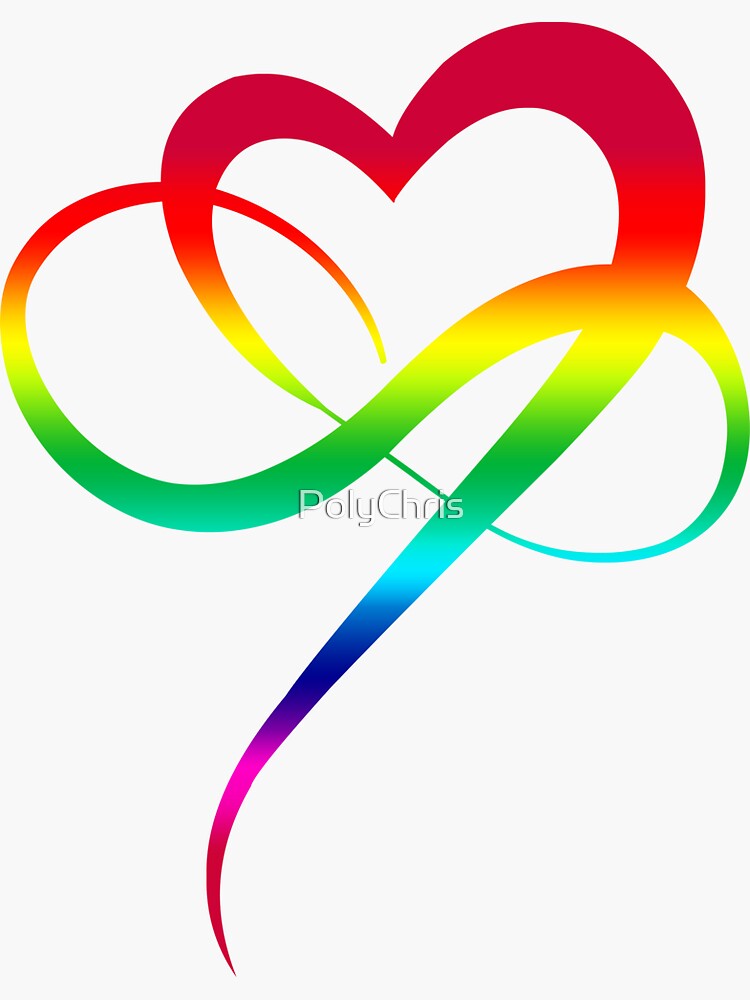 "LGBTQ INFINITY HEART Rainbow Flag" Sticker for Sale by PolyChris ...