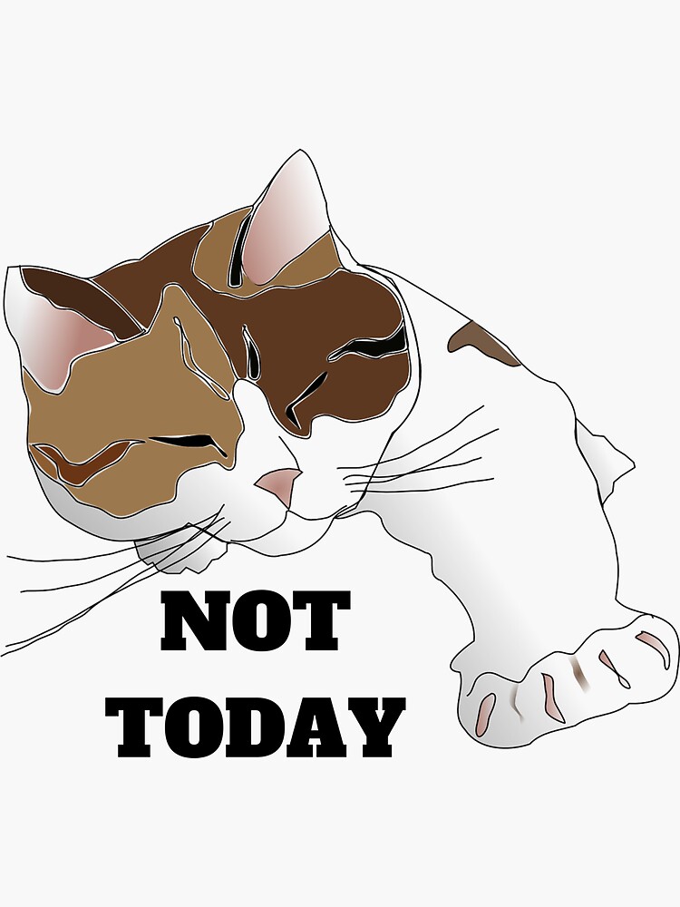"Not Today Cat / Cute / Funny / Face Mask" Sticker by michisway | Redbubble