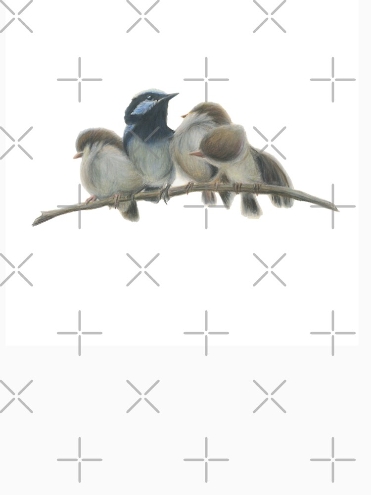 "Wren family. Blue wrens, blue wren art, Australian bird art. " T-shirt ...