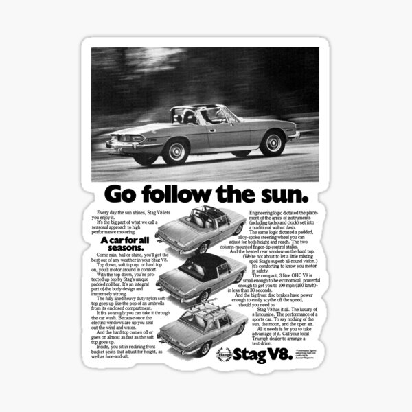 "TRIUMPH STAG" Sticker by ThrowbackM2 | Redbubble