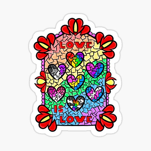 "LGBT Pride Stain Glass Window" Sticker for Sale by CarnelianLights ...