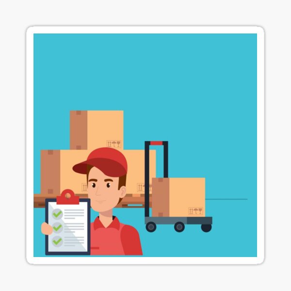 "Delivery man " Sticker for Sale by Raju2018 | Redbubble