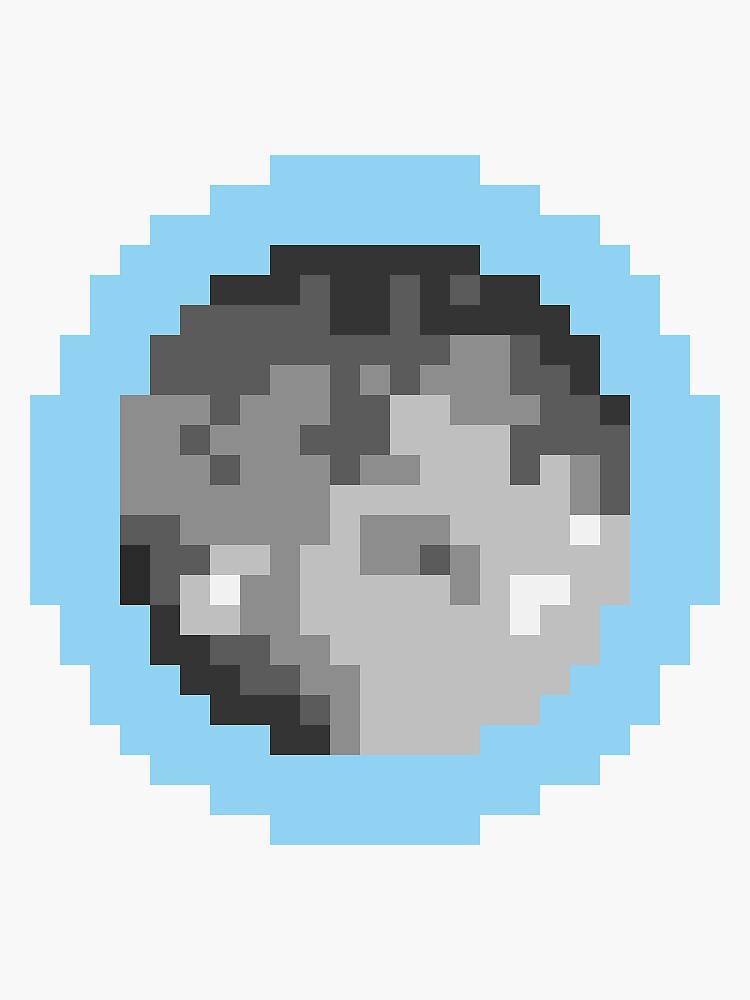 "Pastel blue pixel art moon" Sticker for Sale by BeesnBirds | Redbubble