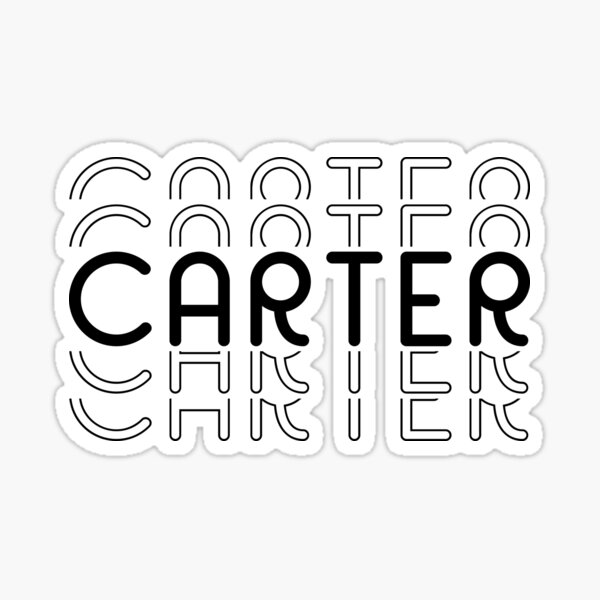 "Name Carter in Black and White Style" Sticker for Sale by Time-is ...