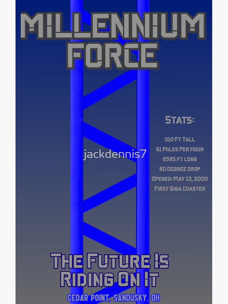 "Millennium Force Art Graphic" Sticker for Sale by jackdennis7 | Redbubble